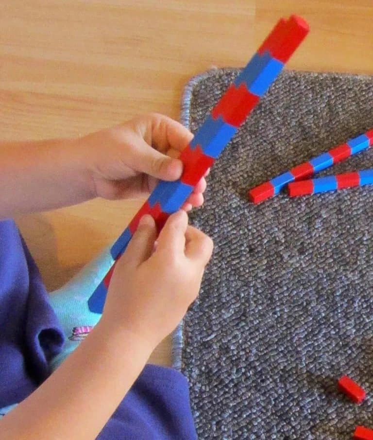 Montessori math materials: counting sticks | XIHA Montessori